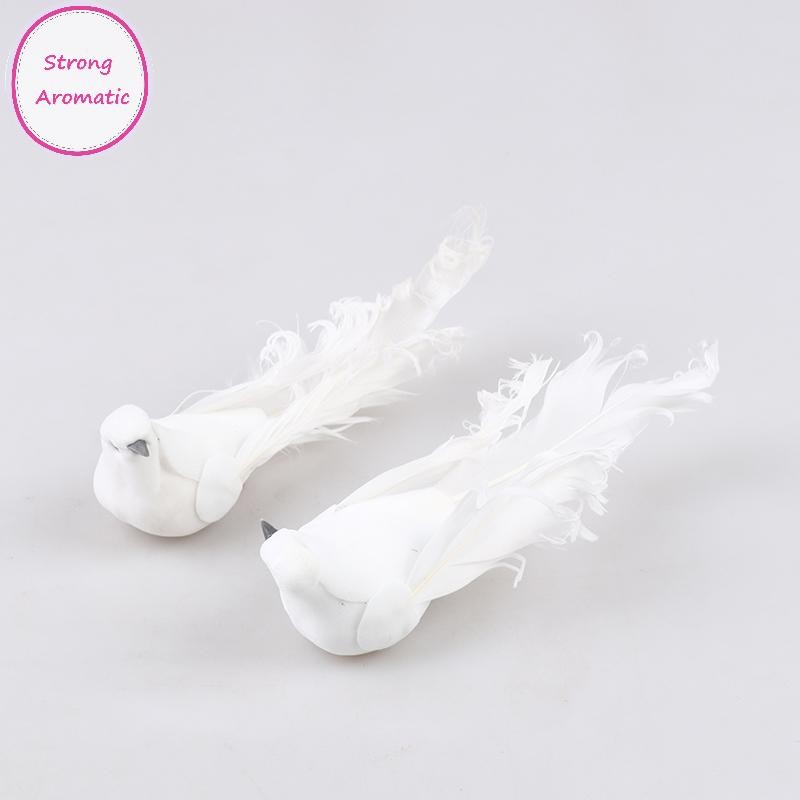 STRO White Birds Artificial Foam Feather Doves Craft Birds Mini ...
