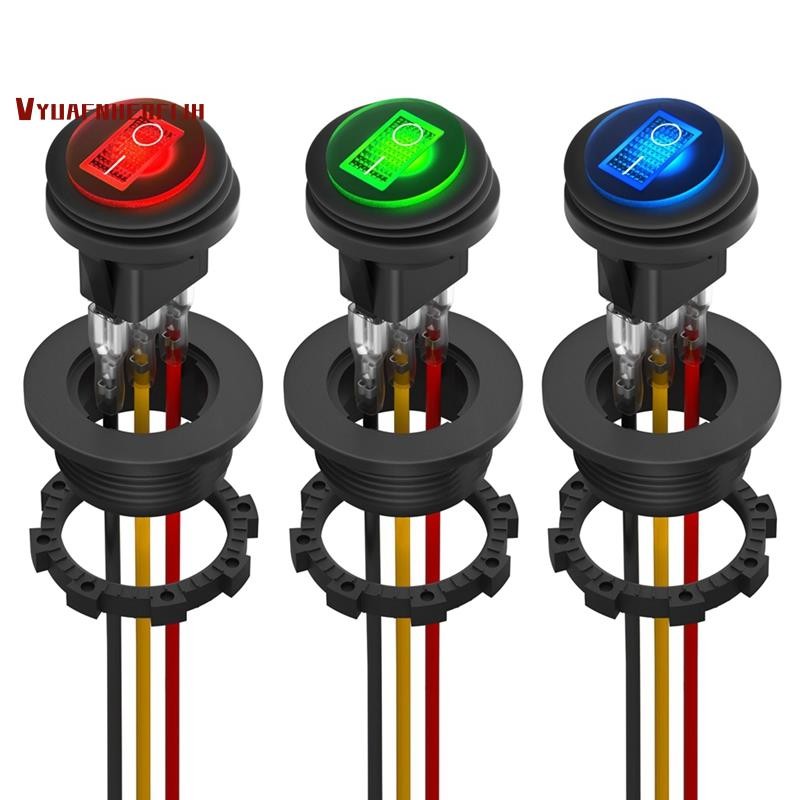 Round Rocker Switch 12V 20A UL Listed Waterproof Marine Round Toggle ...