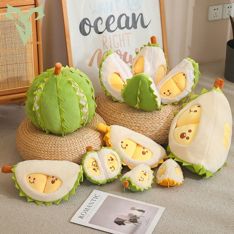 Rytanda Creative Kawaii Durian Plush Toy Fruit Doll Plush Pillow Soft ...