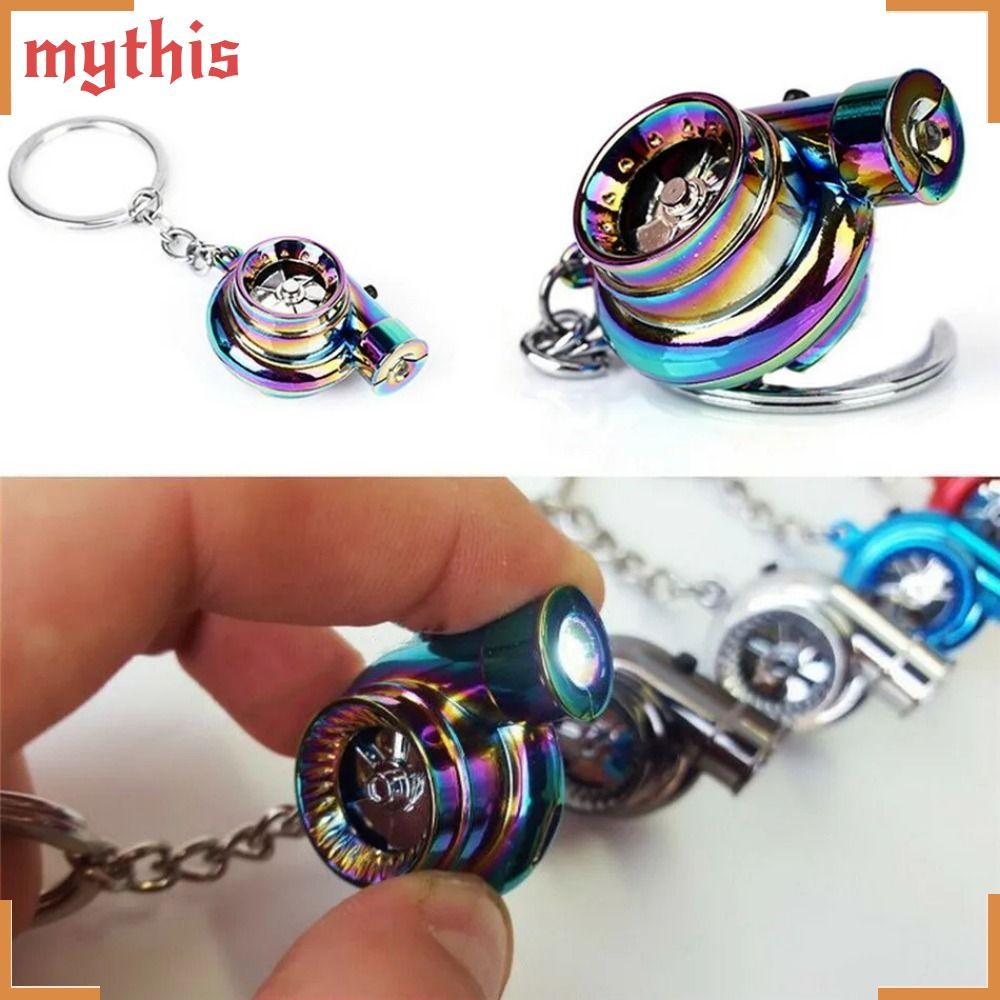 [MYTHIS] Turbo Shaped Keychain LED Sound Metal Key Ring Turbine Sleeve ...