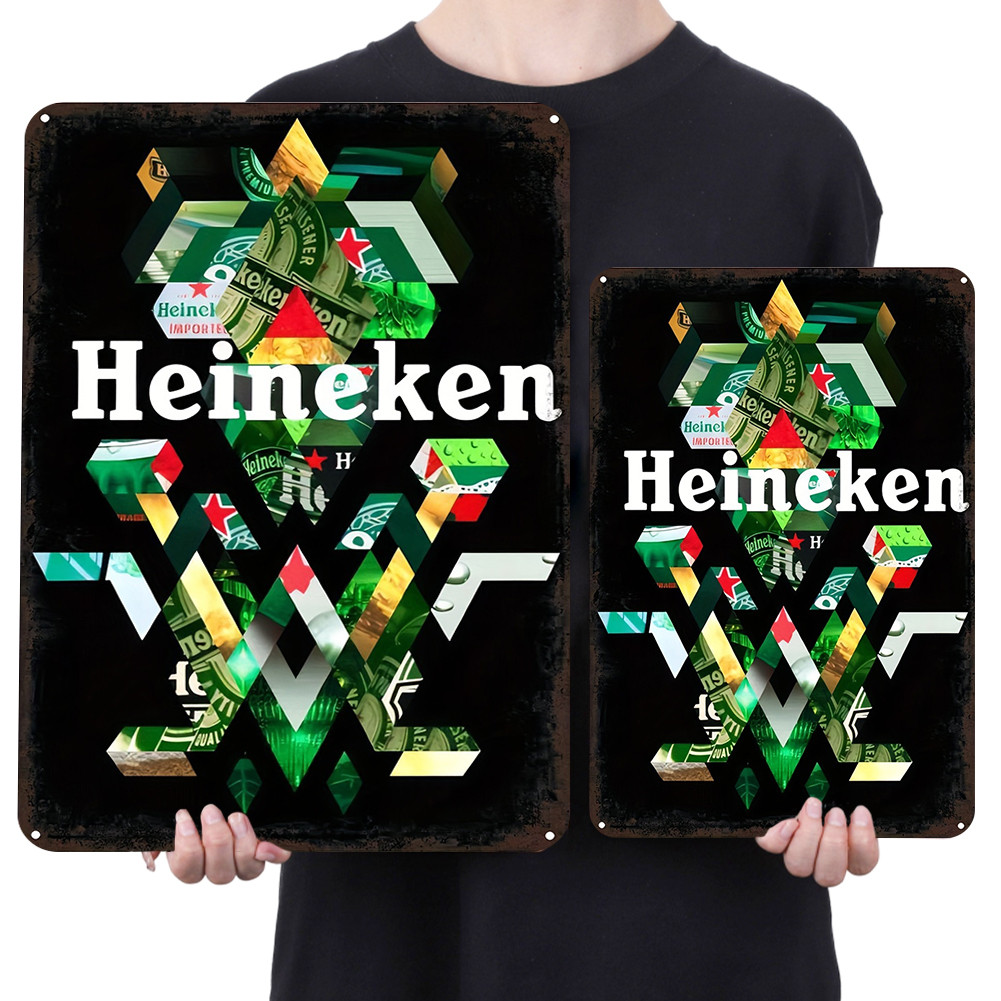Vintage Metal Heineken Tin Sign Rectangular Iron Painting Wall Bar ...
