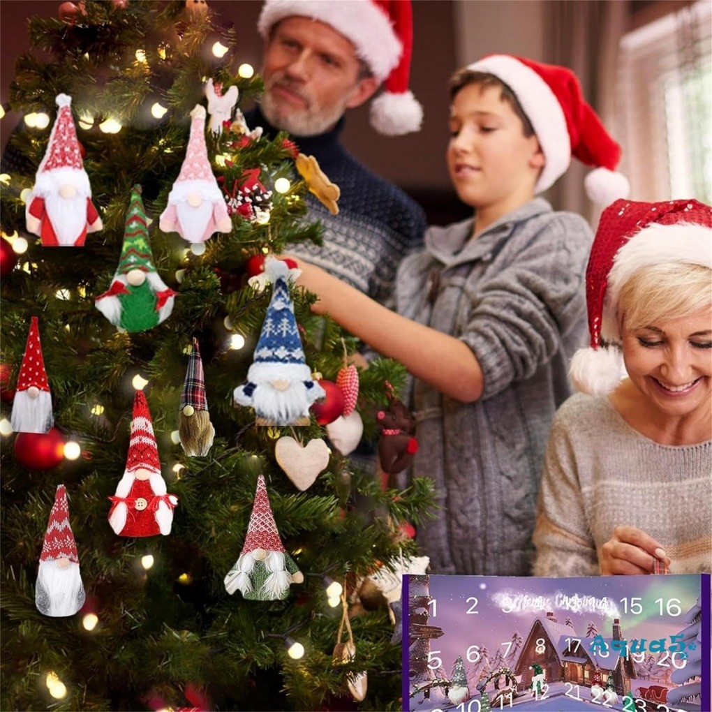 Aqua5-Christmas 24 Days Countdown Advent Calendar with 24 Gnome Blind ...