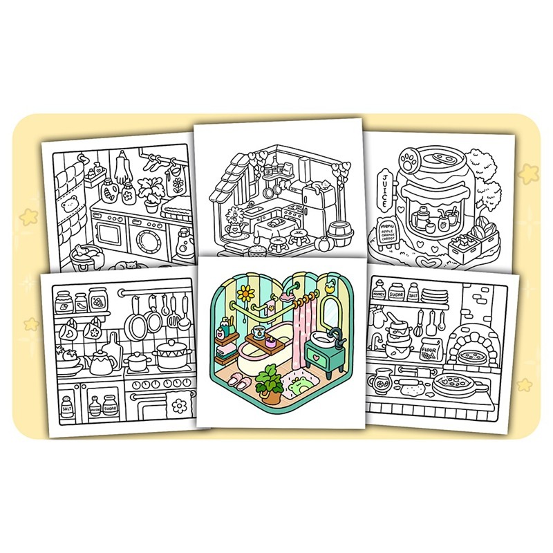 Little Corner: Coloring Book for Adults and Teens Super Cute Design of ...