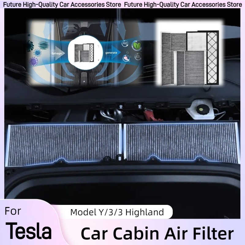 Car Cabin Air Filter For Tesla Model Y Model 3 HEPA Air Intake Filter ...