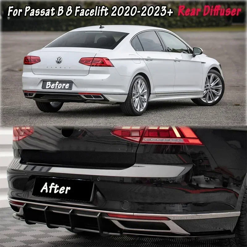 For VW Passat B8 Facelift B8.5 2020-2023 Maxton Style Rear Bumper ...