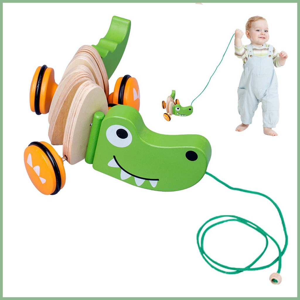 Wooden Pull Toys Wooden Pull Along Walking Toy Toddler Toy ...
