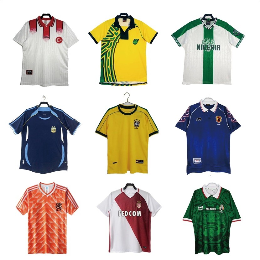 Football Jersey Retro National Team Argentina Brazil Netherlands Mexico ...