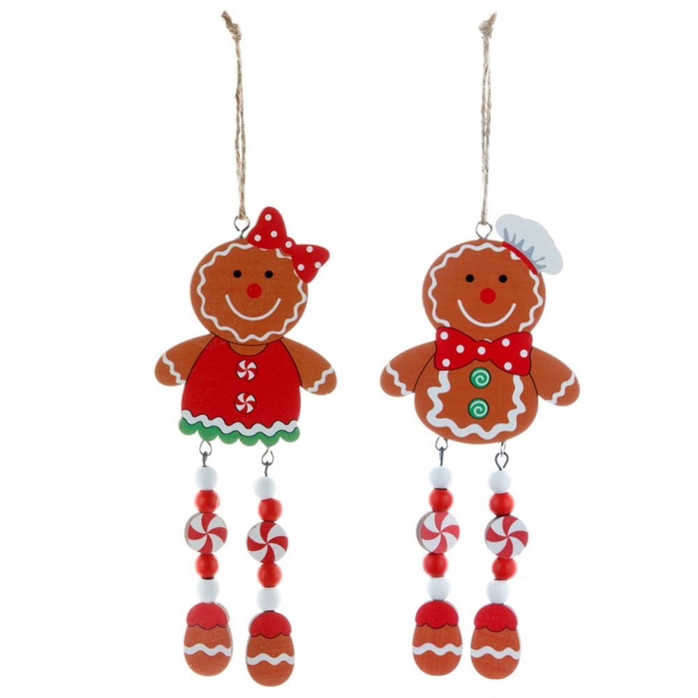 Rustic For Christmas Wooden Hanging Sign featuring Gingerbread Man ...