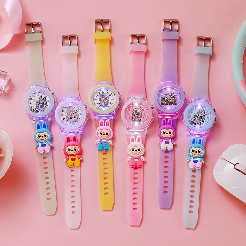 LABUBU Children's Luminous Watch LABUBU Kids Watch with Doll Waterproof ...