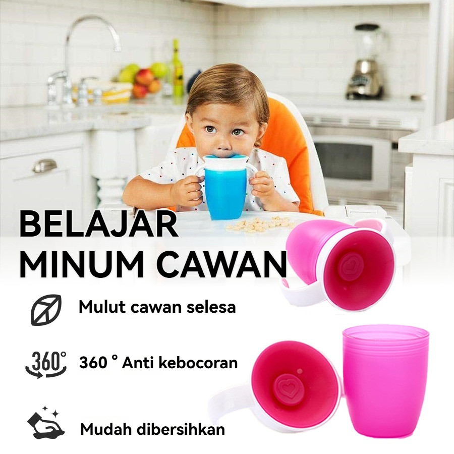 Baby 360° Silicone Drinking Cup Magic Training Cup 240ml Leakproof with ...