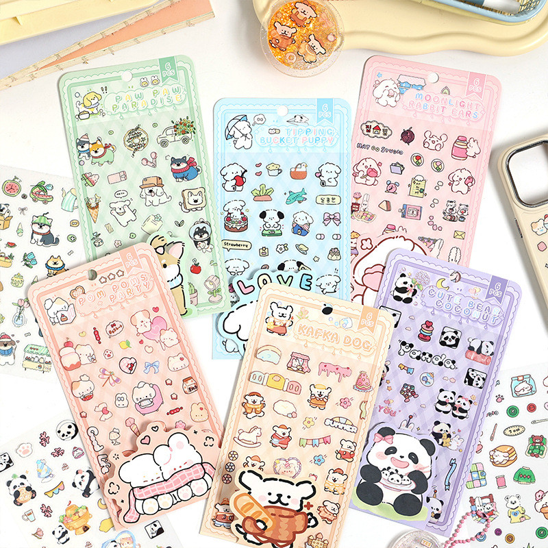 (6pcs/ Pack) Cute Cut Film Cartoon Stickers Mobile Phone Case ...