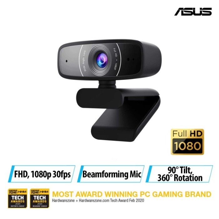 Asus Webcam C3 USB Camera with 1080P 30 FPS Recording & Mic | Shopee ...