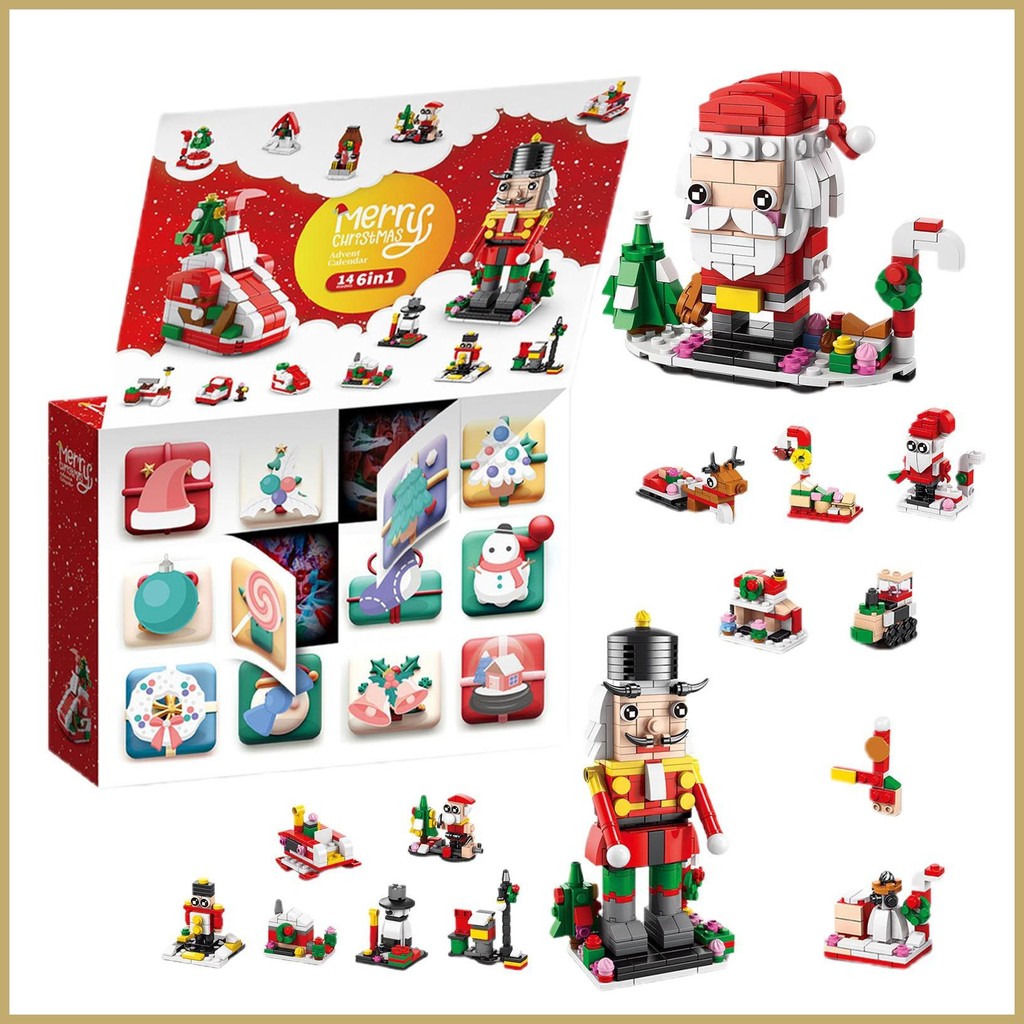 Christmas Building Blocks Advent Calendar Christmas Theme Building Set ...