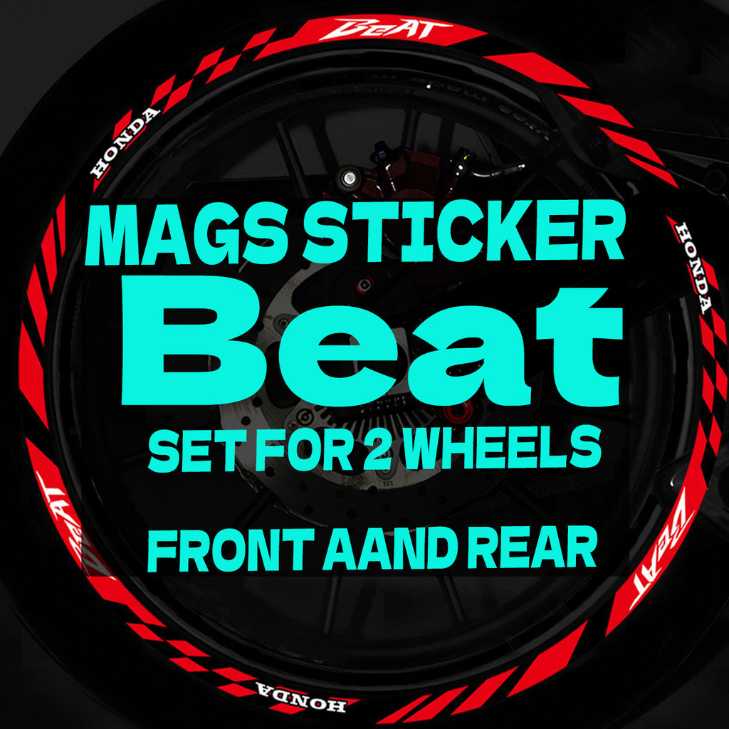 For HONDA BeAT 110 FI 14 Inch Motorcycle Wheel Rim Stickers Reflective ...