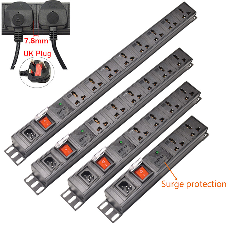 C14 Power Input Pdu Power Distribution Unit 2 12 Ways Universal Hole Expansion Anti Surge