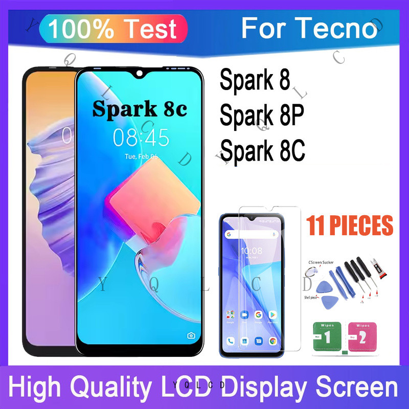 Original Tecno Spark 8 Spark 8C Spark 8P LCD Display Touch Screen ...