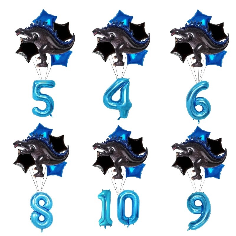 New Godzilla Cartoon Balloon Set Birthday Party Code Digital Aluminum ...