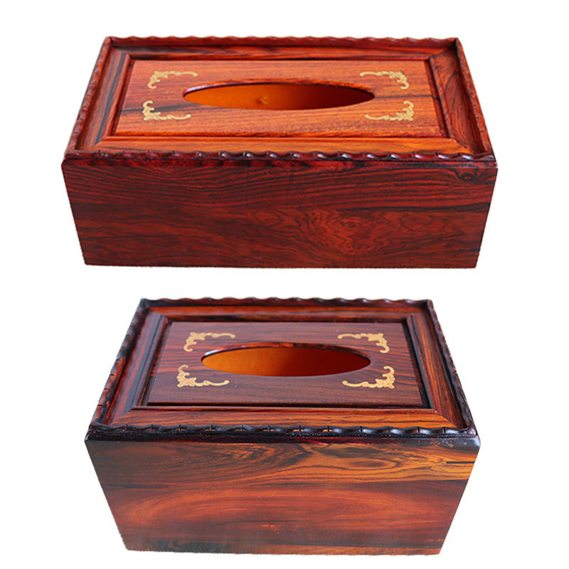 Kayu rosewood merah kayu pepejal ukiran bunga kotak tisu kreatif kayu ...