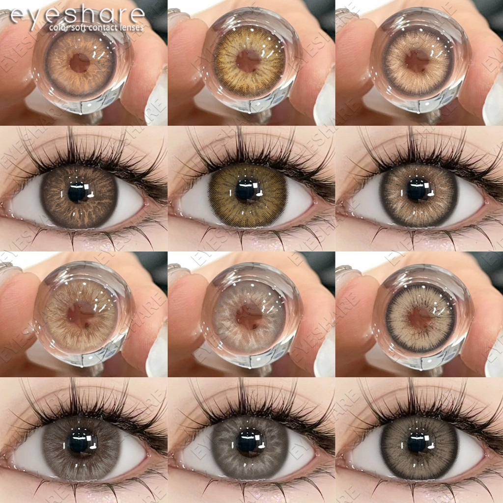 EYESHARE Colorful Contact Lenses Brown Eyes 1 Pair Decoration Lenses ...