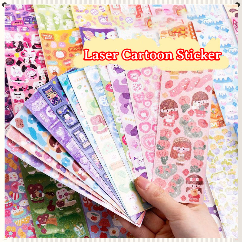 Laser Cartoon Sticker Goo Card Cute Stickers DIY Waterproof Sticker for ...