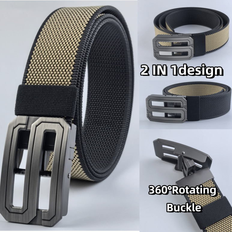 Men Belt Outdoor Quick Release Buckle Rotating Buckle Nylon Waistband ...