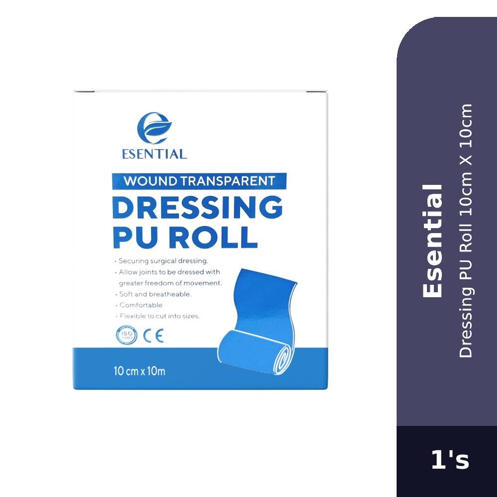 ESENTIAL Wound Transparent Dressing PU Roll 10cm x 10m- Medical ...