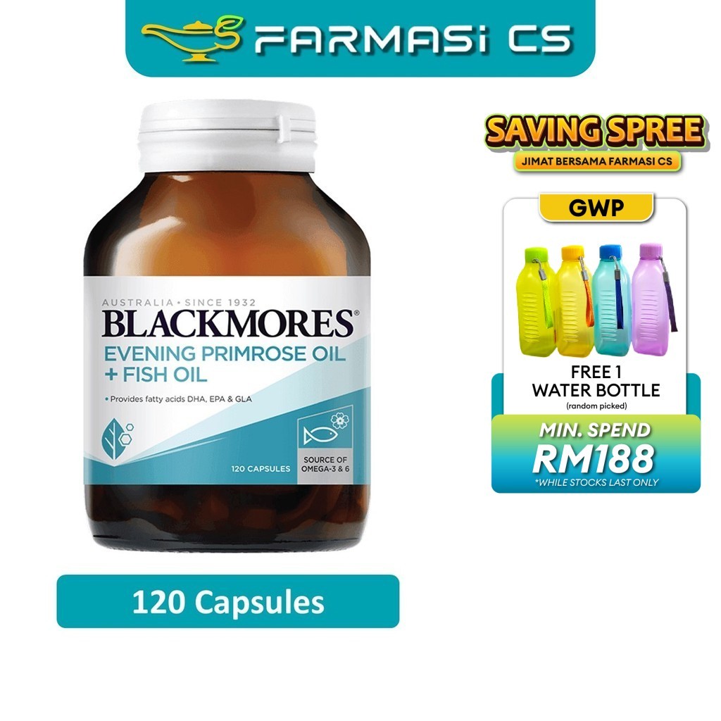 BLACKMORES EPO Evening Primrose Oil + Fish Oil 120 capsules EXP:12/2025 ...