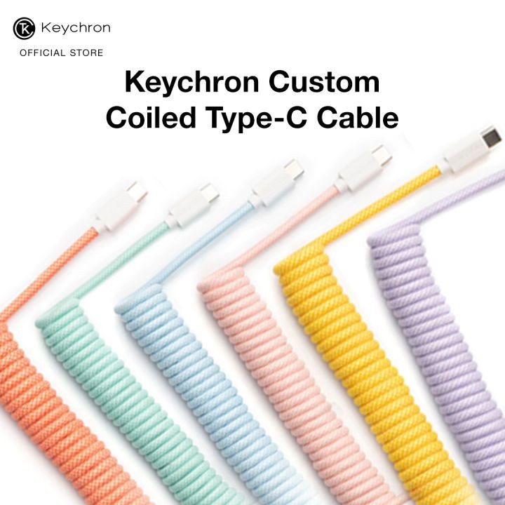 [Up to 30% Off] Keychron Custom Coiled Type-C Cable | Shopee Malaysia