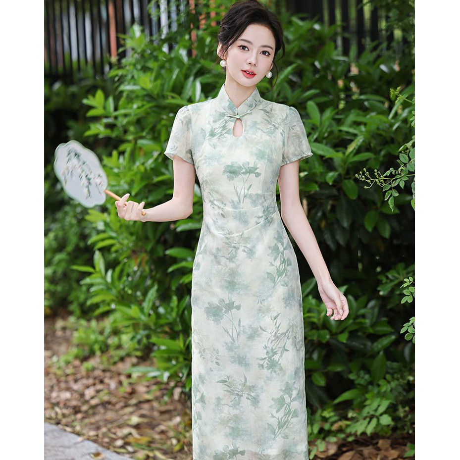 Chinese Style Green Slim-fit Cheongsam Amoi Chinese Style Improved ...