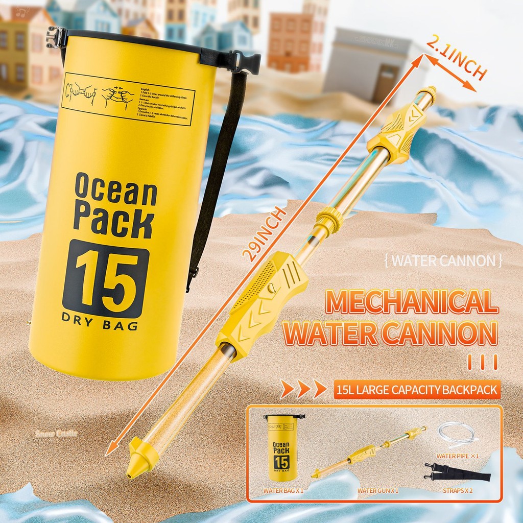 Pull-out backpack water gun water spray gun water Mainan pistol air ...