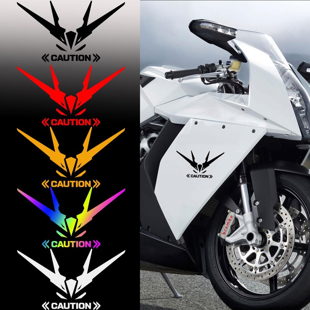 Gundam Caution Motorcycle Accessories Reflective Warning Stickes Car ...