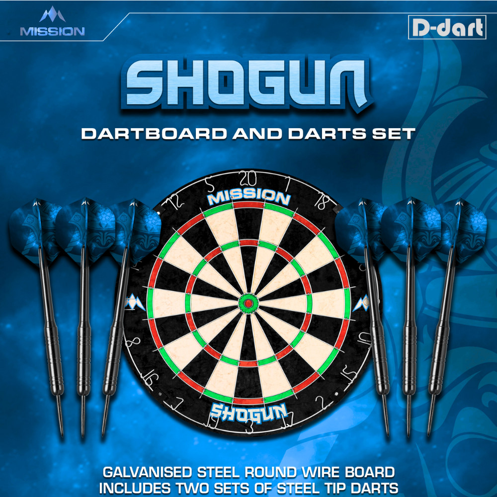 MISSION STEEL TIP DARTBOARD - (SHOGUN) ULTRA THIN ROUND WIRE SISAL ...