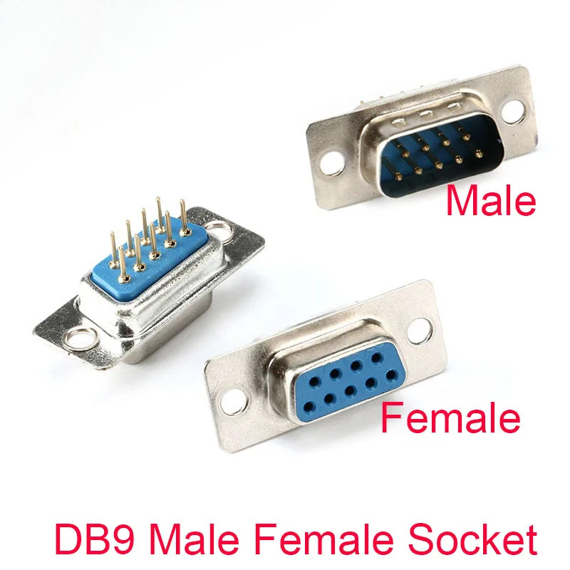 10Pcs/2pcs DB-9 Connector Pin Plug-in Board Socket DP9 D-SUB Male and Female RS232 Serial Welded ...