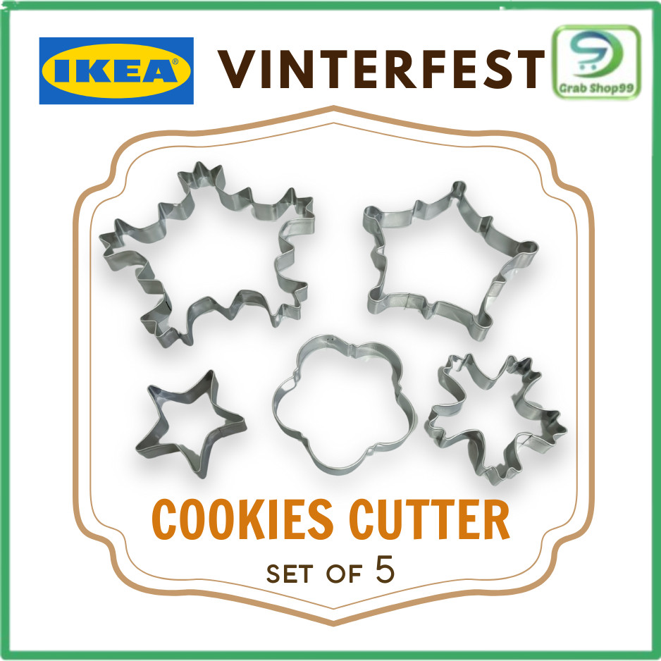 IKEA VINTERFEST Baking Cookie Pastry Cutters with Tin Assorted Shapes ...