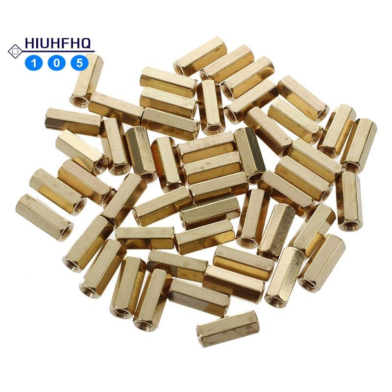 12mm Long Metal Hexagonal M3 Female Thread PCB Standoff Spacers 50 Pcs ...