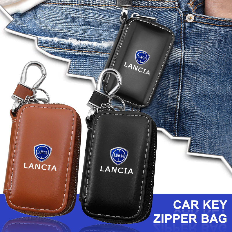 Leather Key Wallet Car Key Bag Multi Function Key Case For Lancia Delta ...