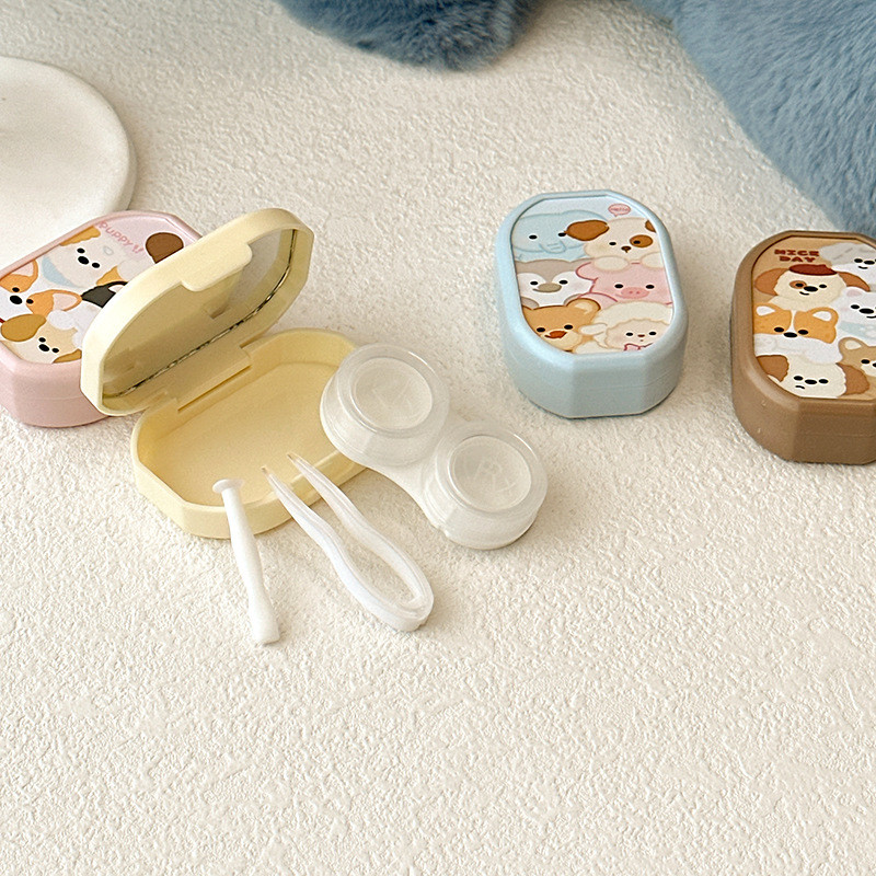 Frosted Small Contact Lens Case, Mini Cute Cartoon Companion Case ...