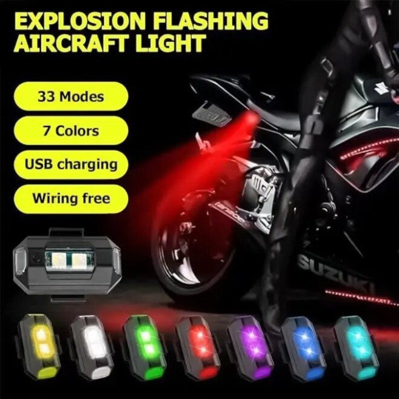 Motorcycle LED Drone Strobe Light Flashing Light 7 Colors Slow Fast ...