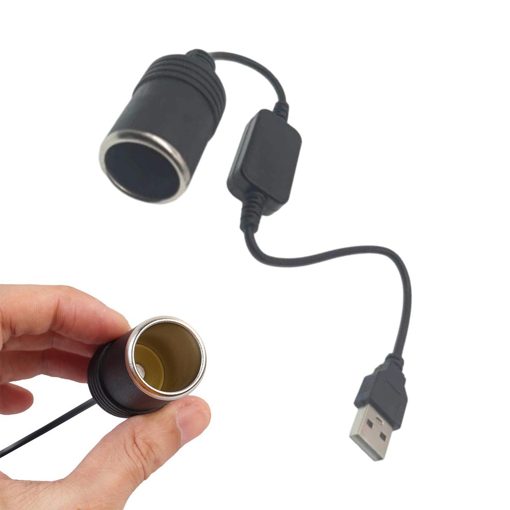 USB to Car Lighter Socket USB Adapter Connector Cable Extension Cord 5V ...