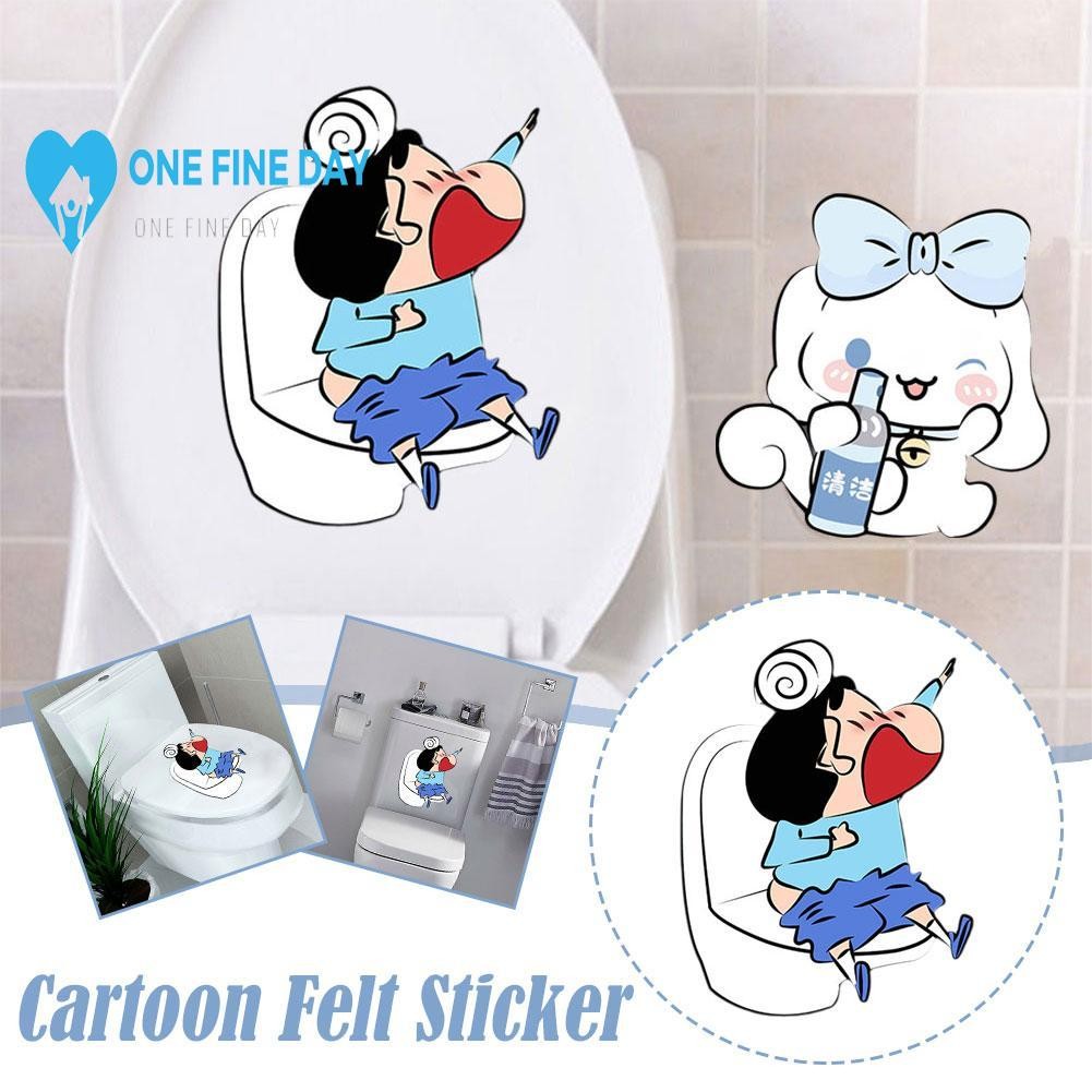 Cute Bathroom Room Stickers Cartoon Cute Bathroom Stickers Pvc Funny ...