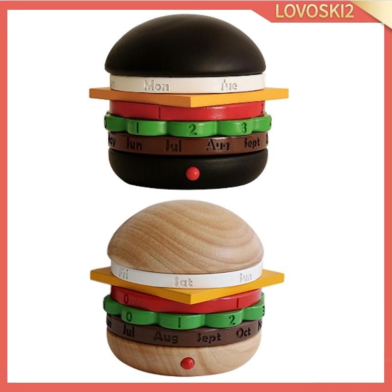 [LovoskiacMY] Hamburger Rotating Calendar Perpetual Calendar Ornament ...