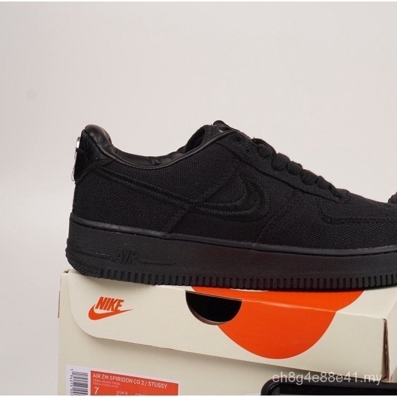 NQ5E Nike Air Force 1 kasut hitam Stussy rendah | Shopee Malaysia