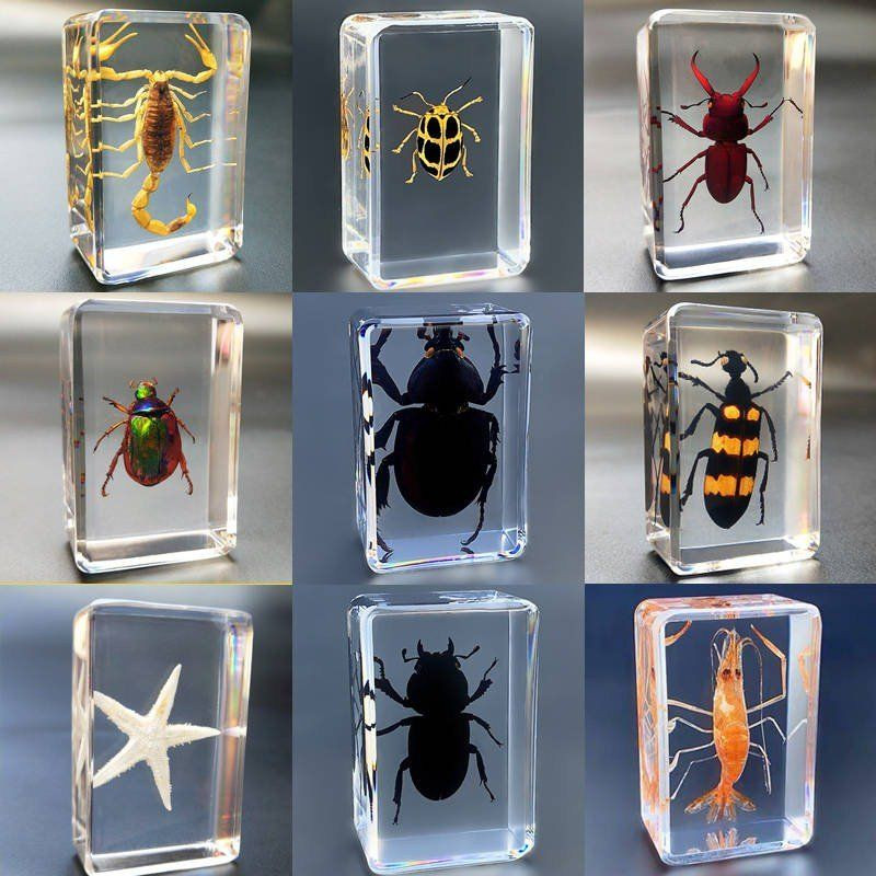 Science Laboratory Teaching Young Animals Specimens Resin Insect Real ...