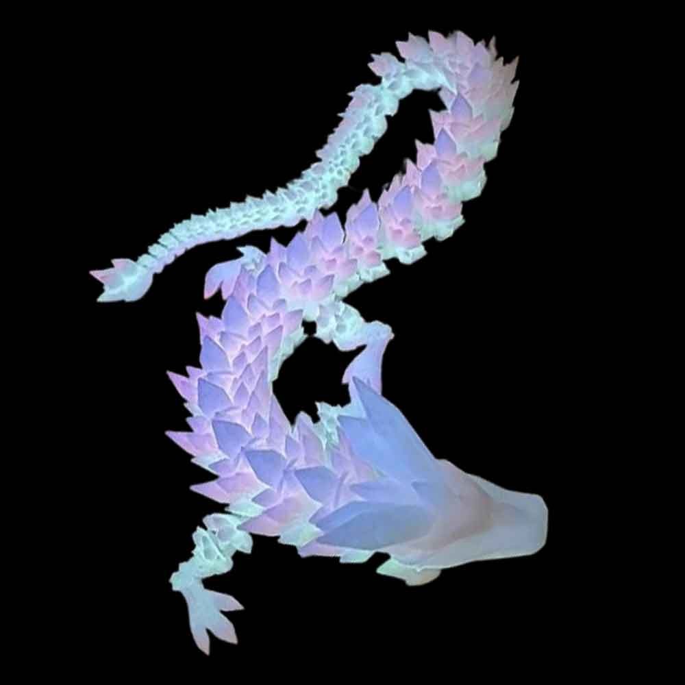 3D printing simulation of luminous rainbow crystal dragon 30CM | Shopee ...