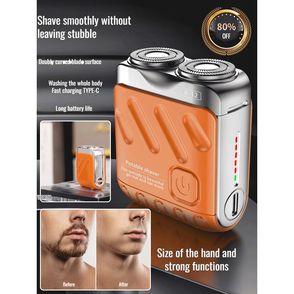 【Rotary Dual-Ring Electric Shaver Razor】旋转式双环电动剃须刀刮胡刀Men's rechargeable ...