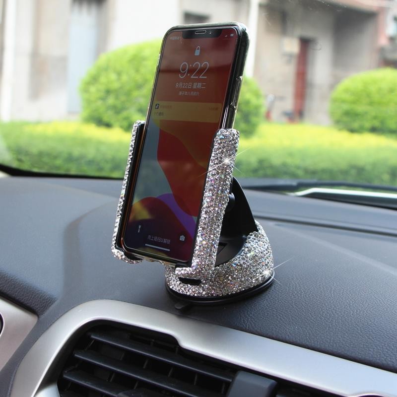 Pemegang telefon bimbit berlian alat kereta baru dalaman kereta ...