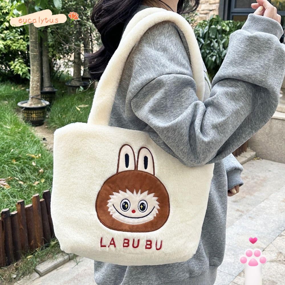 EU-FASHION Shoulder Bag, POP MART Monkey Labubu Plush Bag, Cute Large ...