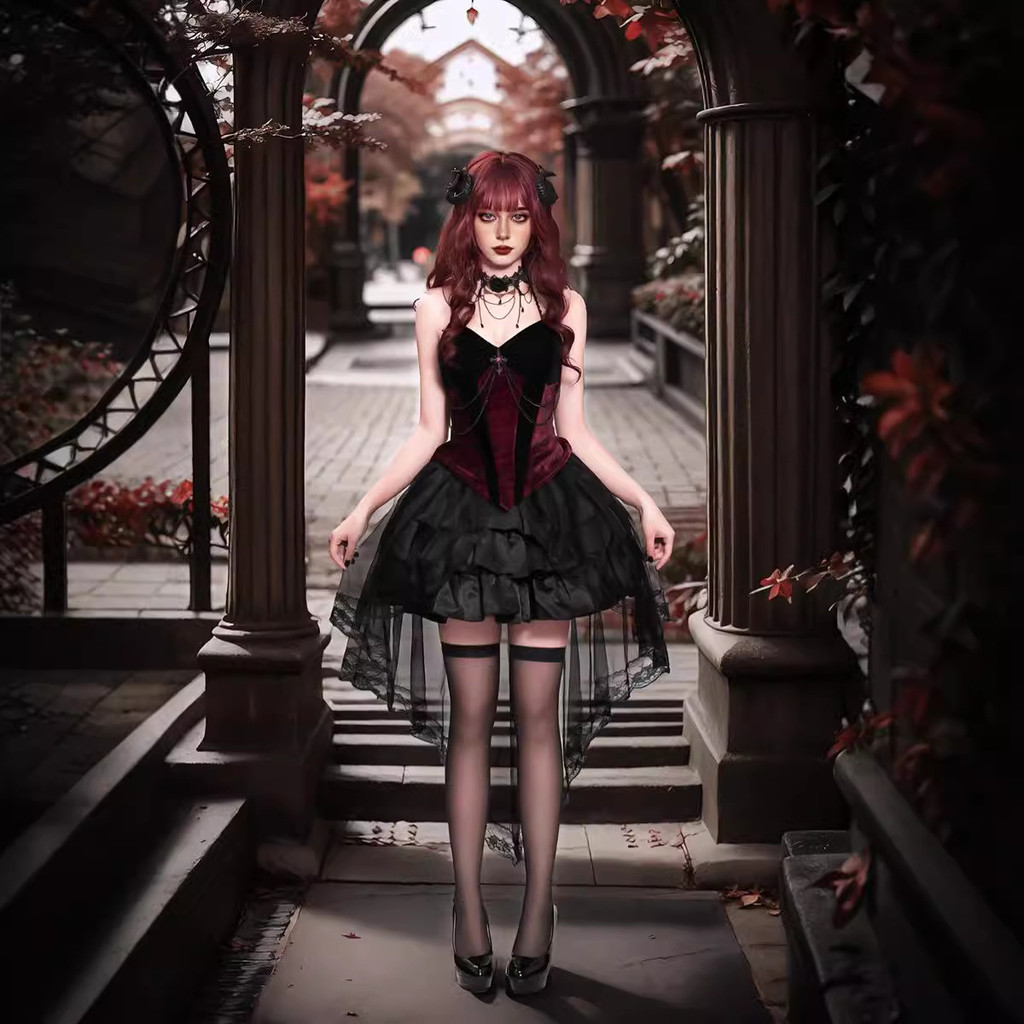 Halloween Adult COS Duchess Vampire Dark Gothic Witch Stage Cosplay ...