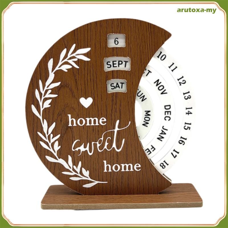[ArutoxaMY] Wooden Disc Perpetual Calendar Month Week Day Display ...