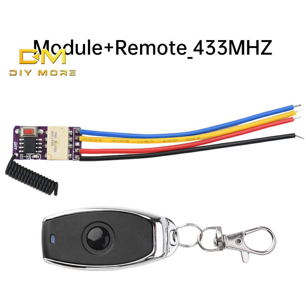 DIYMORE DC 3.7-12V 433MHZ Ultra Micro Mini Jog Button Reset Relay ...